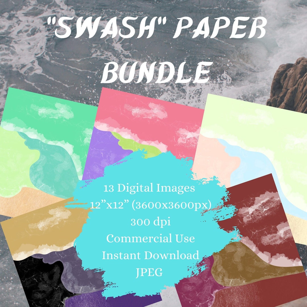 Abstraktes Swash/Surf/Wave Digital Paper Bundle, 13 individuelle Bilder ...