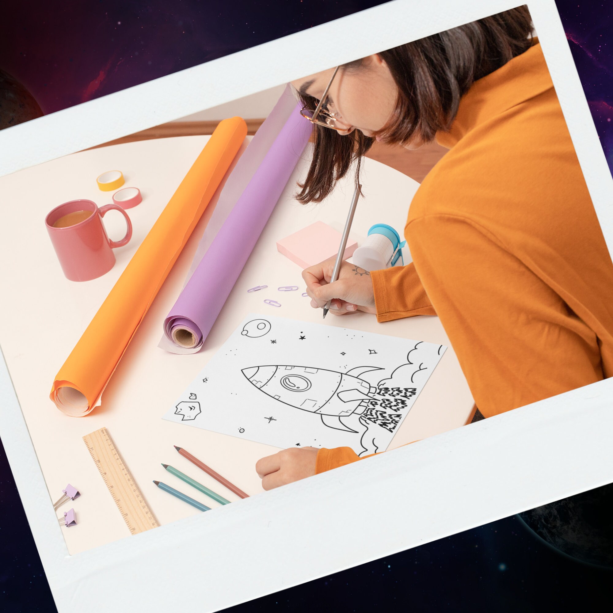 Alien/outer Space Kid's Coloring Page Bundle, Instant Download Pdfs for ...