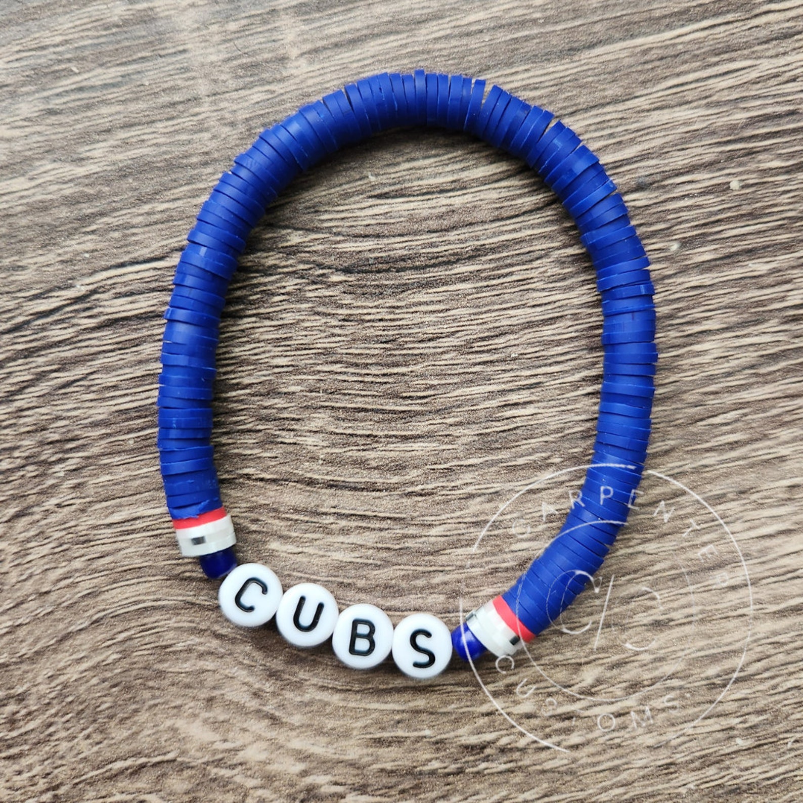 Chicago Cubs Personalized Name Bracelets Custom Word Bracelet Heishi ...