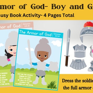 Armor of God Printable Busy Book Quiet Book Toddler Preschool Activity ...