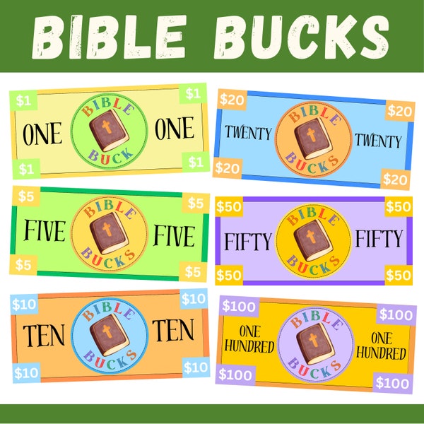 Printable Bible Bucks - Etsy
