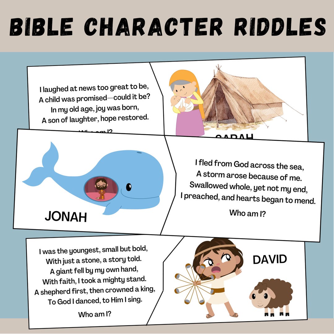 Bible Riddles | Biblical Characters Puzzle | Who Am I Game | Christian ...