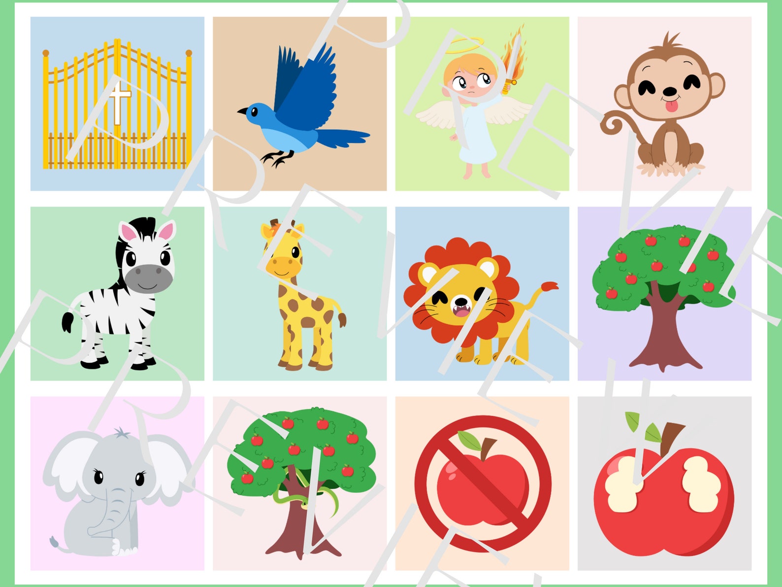 Memory Match | Adam and Eve | Bible Game | Sunday School Activity ...