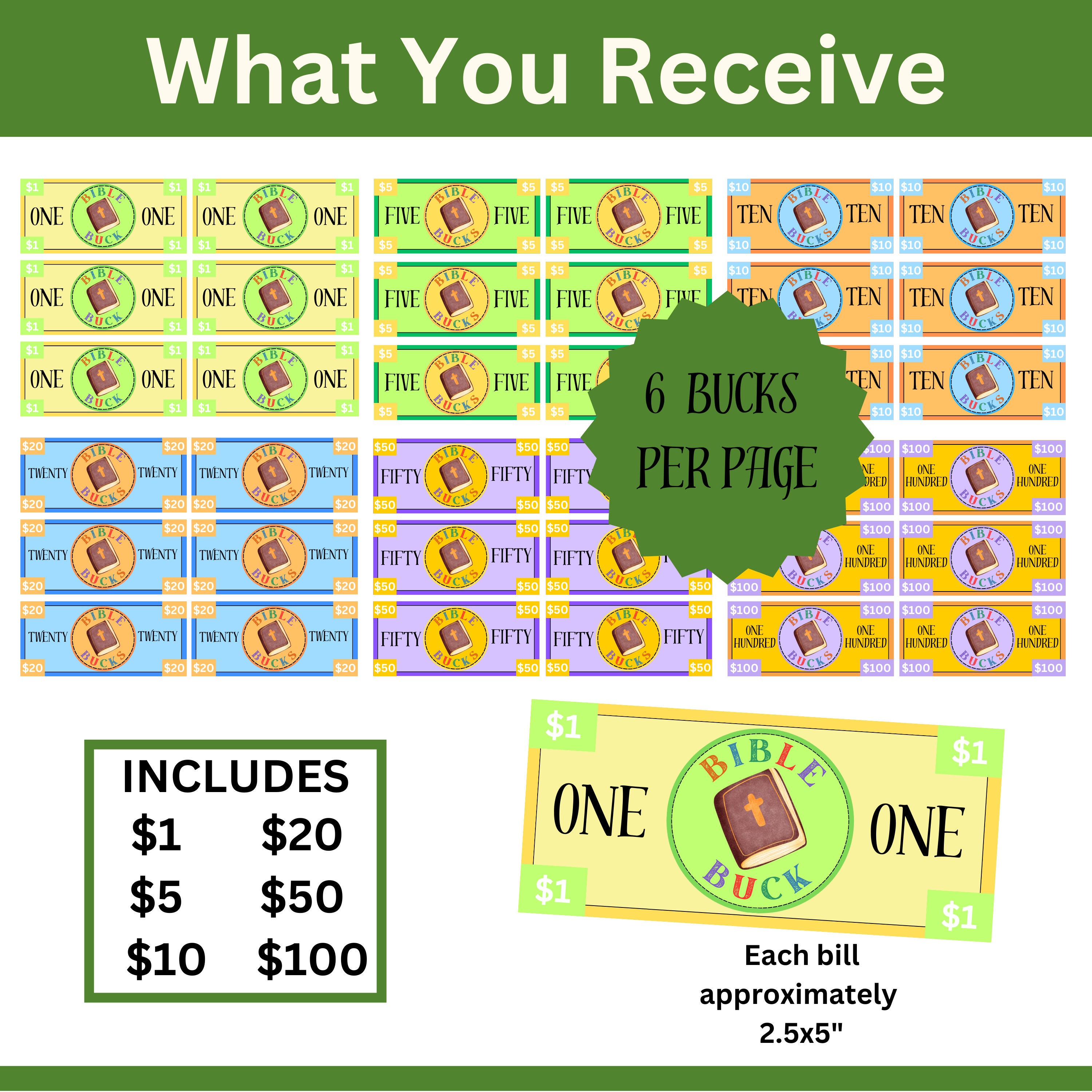 Bible Bucks | Sunday School Incentive | VBS | Christian School Reward ...