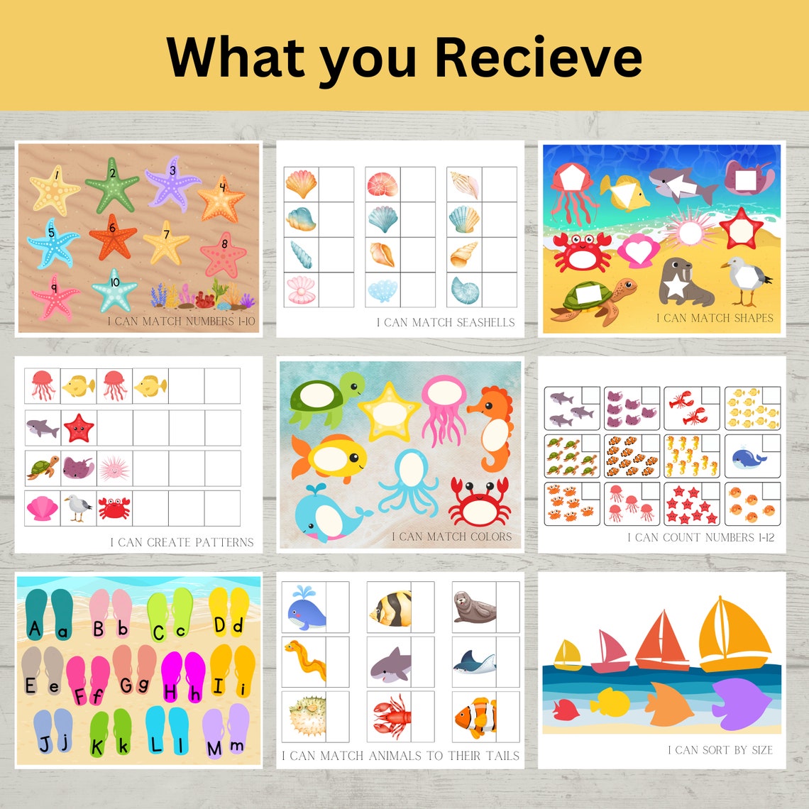 Ocean Animals Activity Book Busy Book toddler Preschool Printable ...