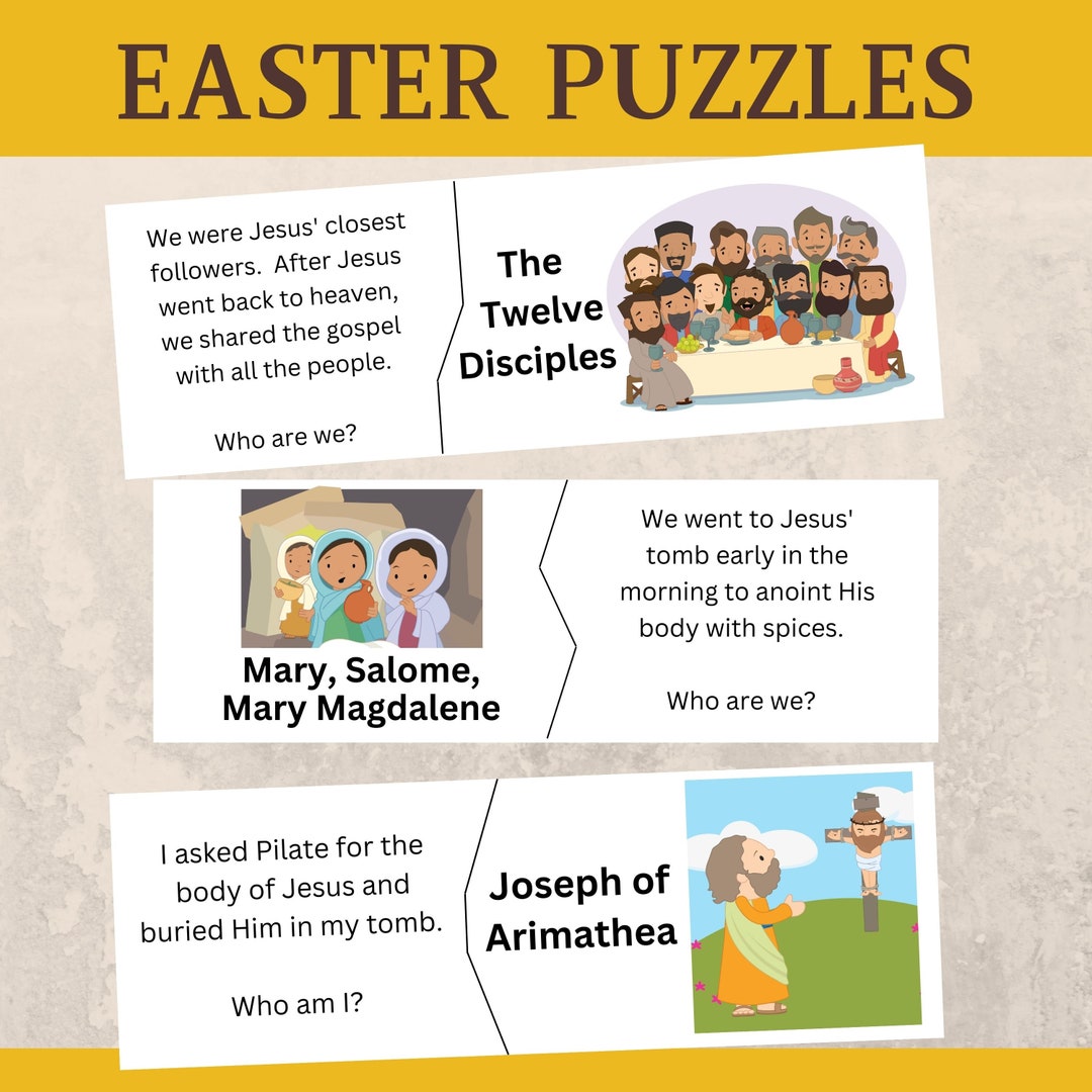Christian Easter Puzzles | Resurrection | Palm Sunday | Last Supper | Bible Game | Sunday School ...