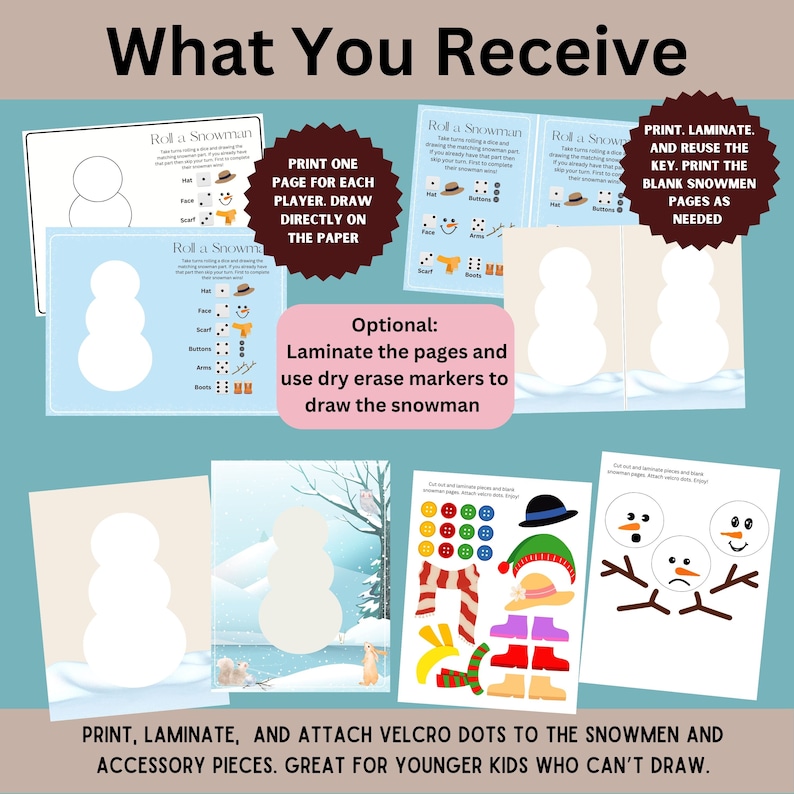 Roll a Snowman Game | Dice Game | Preschool Centers | Math Centers ...