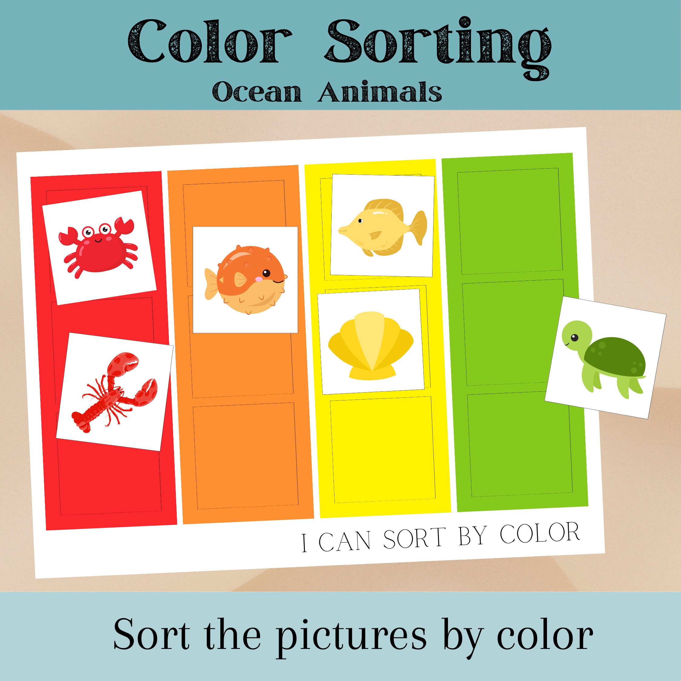 Color Matching | Toddler Busy Book | Ocean Activity Page | Quiet Book ...