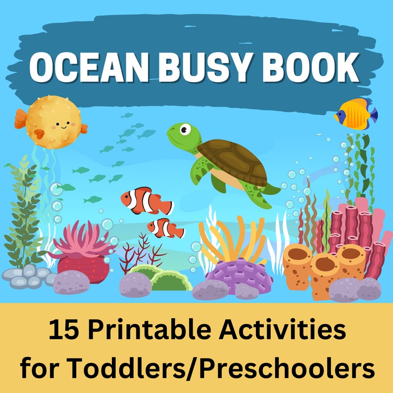 Ocean Animals Activity Book Busy Book toddler Preschool Printable ...