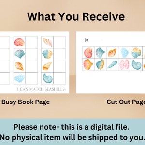 Toddler Busy Book | Ocean Activity Page | Seashell Matching | Quiet ...