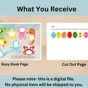 Color Matching | Toddler Busy Book | Ocean Activity Page | Quiet Book ...