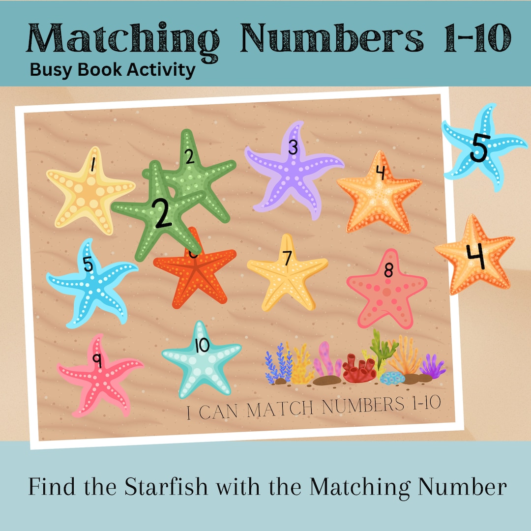 Toddler Busy Book | Ocean Activity Page | Numbers 1-10 | Quiet Book ...