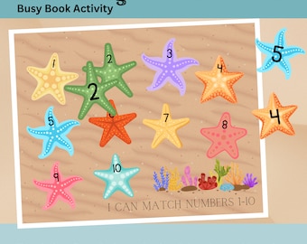 Toddler Busy Book | Ocean Activity Page | Seashell Matching | Quiet ...