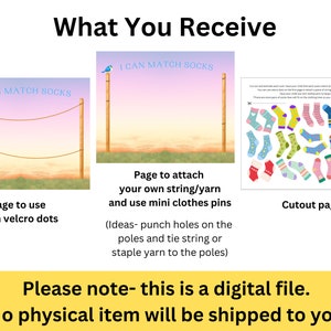 Toddler Matching Game | Sock Matching | Busy Book Binder | Preschool ...