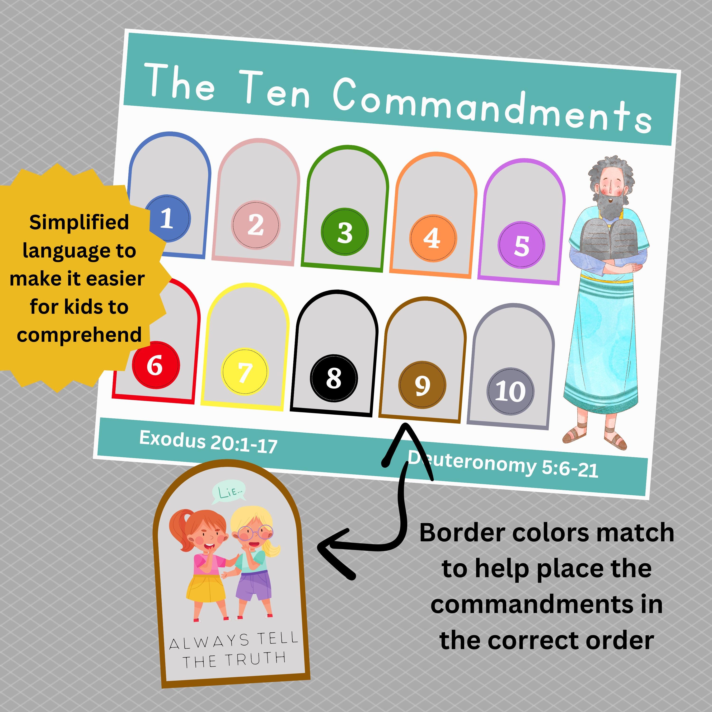 10 Commandments Busy Book Page | Moses Bible Activity | Christian ...