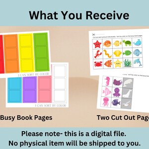 Color Matching | Toddler Busy Book | Ocean Activity Page | Quiet Book ...