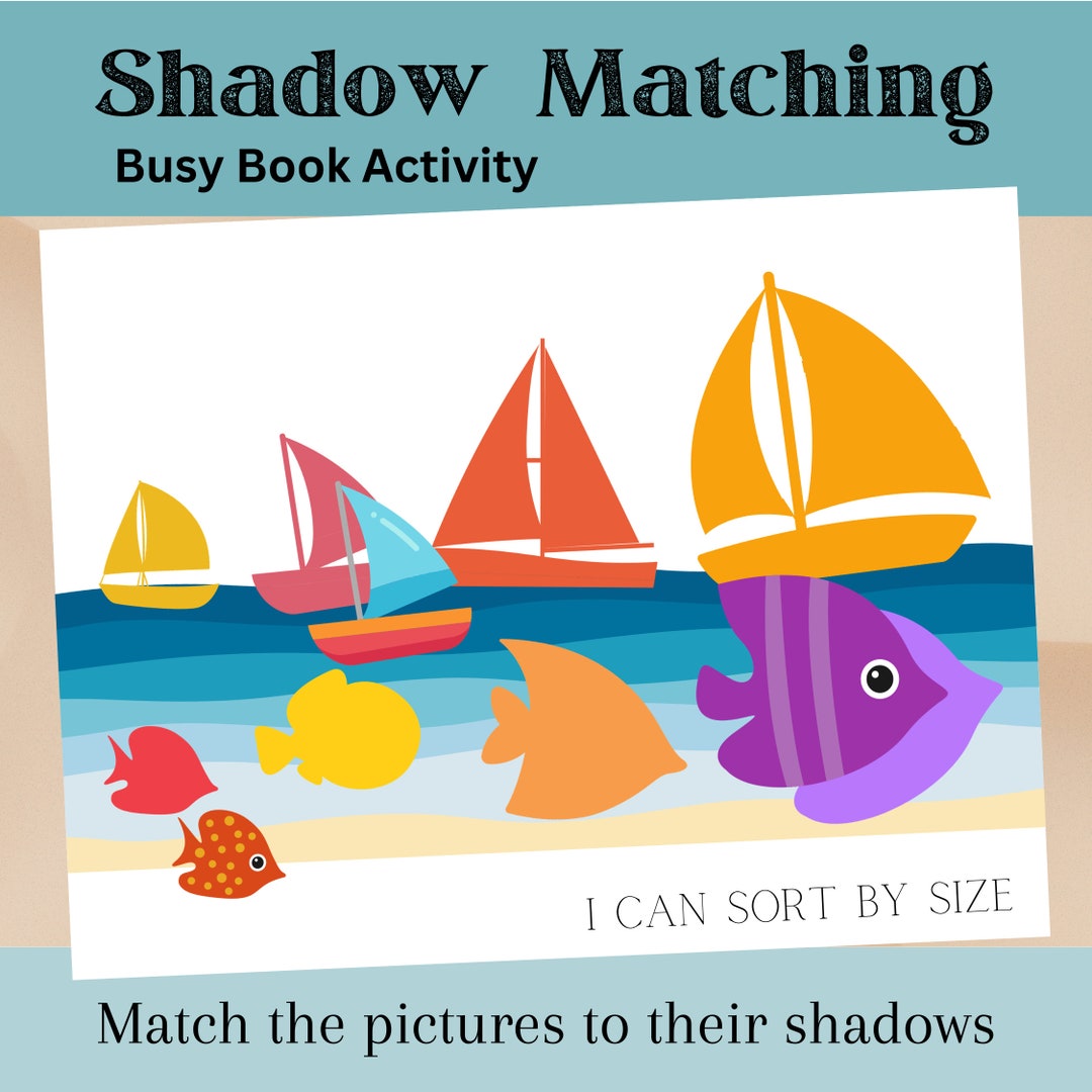 Shadow Matching | Toddler Busy Book | Ocean Activity Page | Quiet Book ...