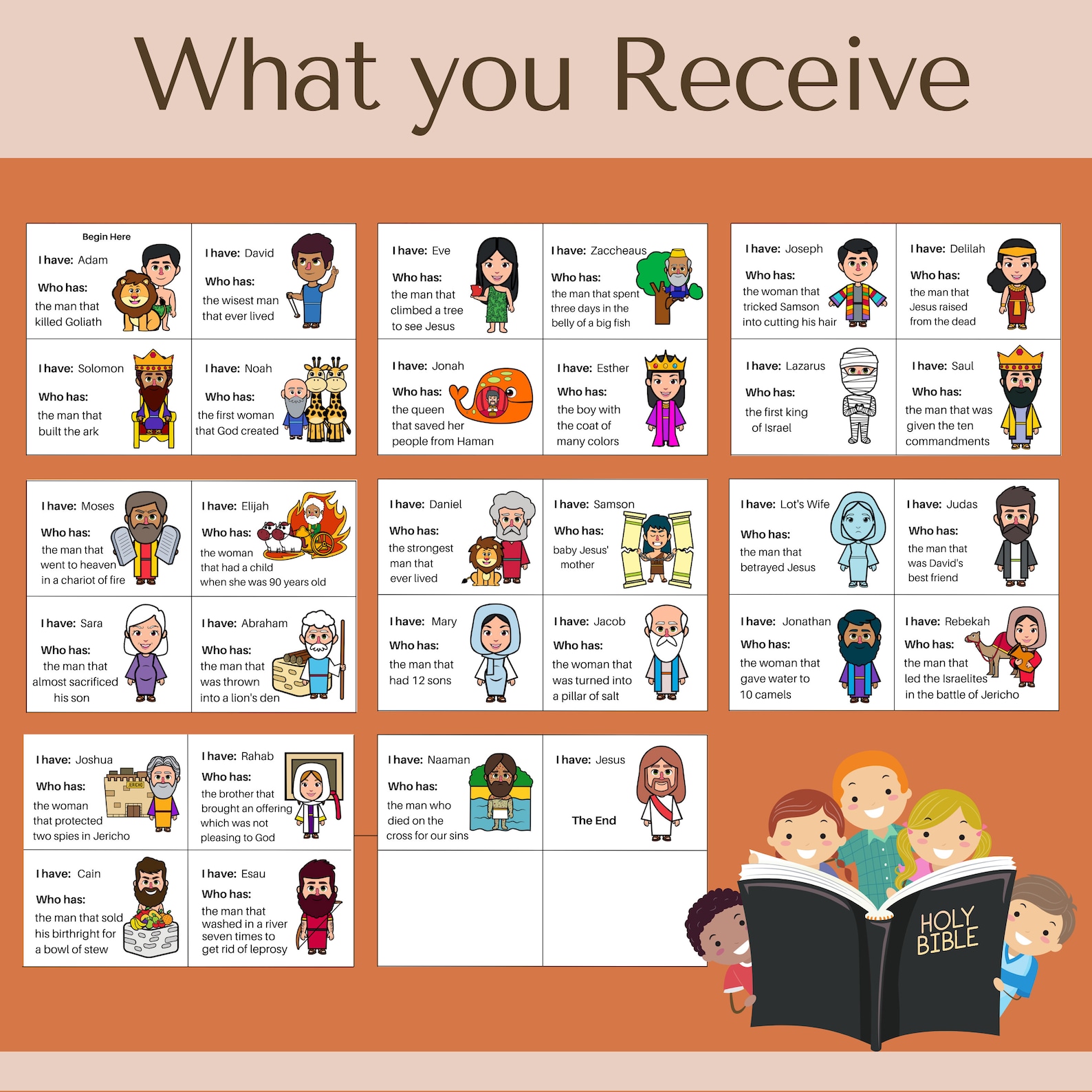 Bible Game | Bible Characters | Christian Faith | Bible Game for Kids ...