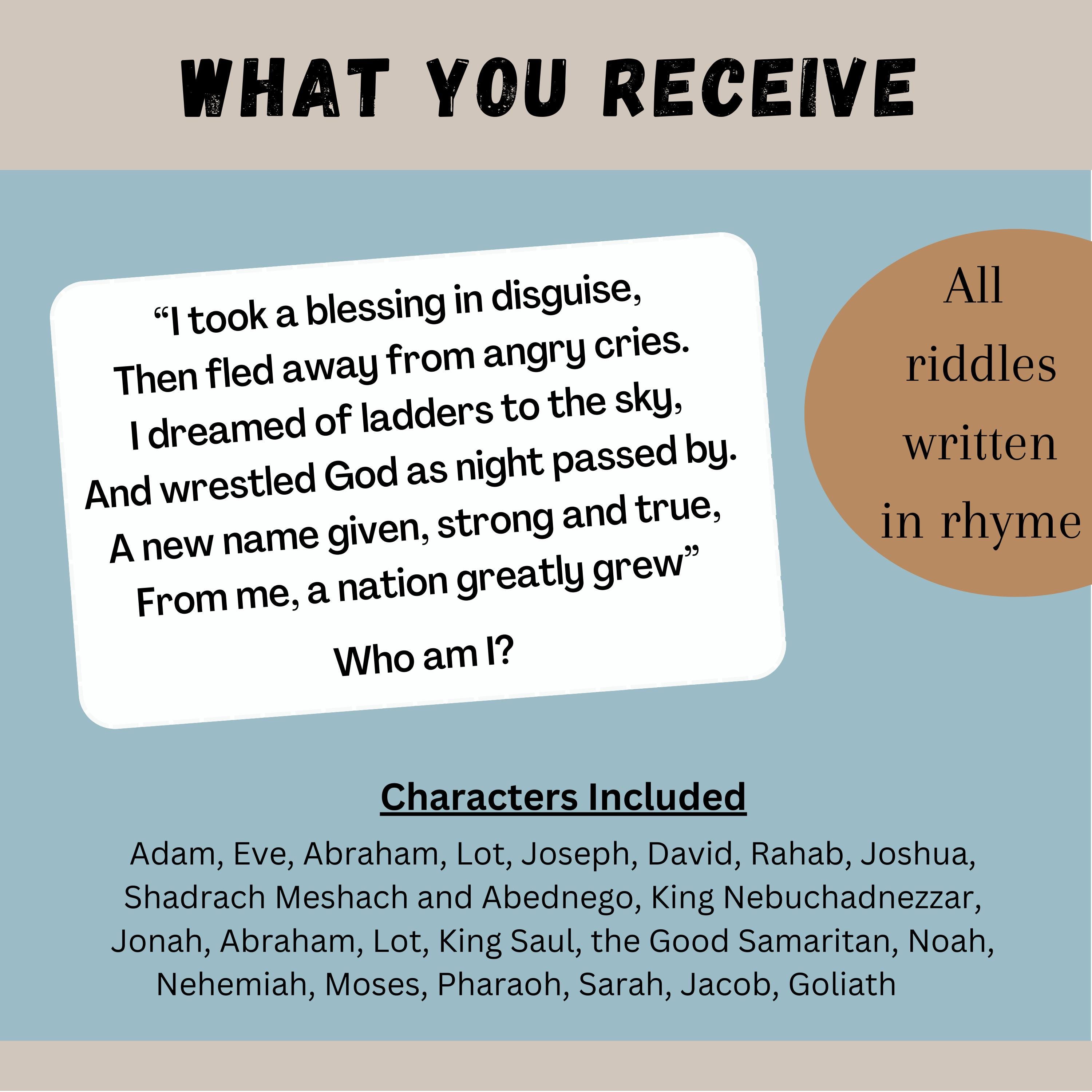 Bible Riddles | Biblical Characters Puzzle | Who Am I Game | Christian ...