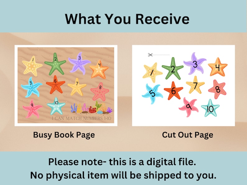 Toddler Busy Book | Ocean Activity Page | Numbers 1-10 | Quiet Book ...