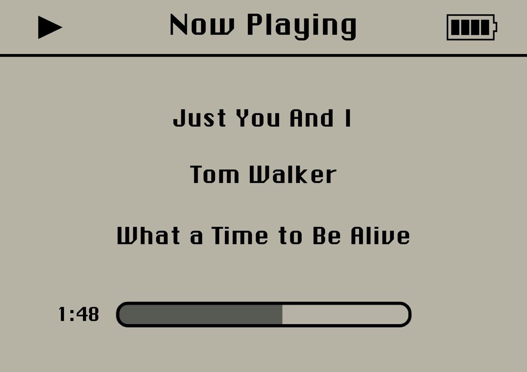Tom Walker - Just You and I - Retro Ipod/mp3 Player Art Poster - A4 ...