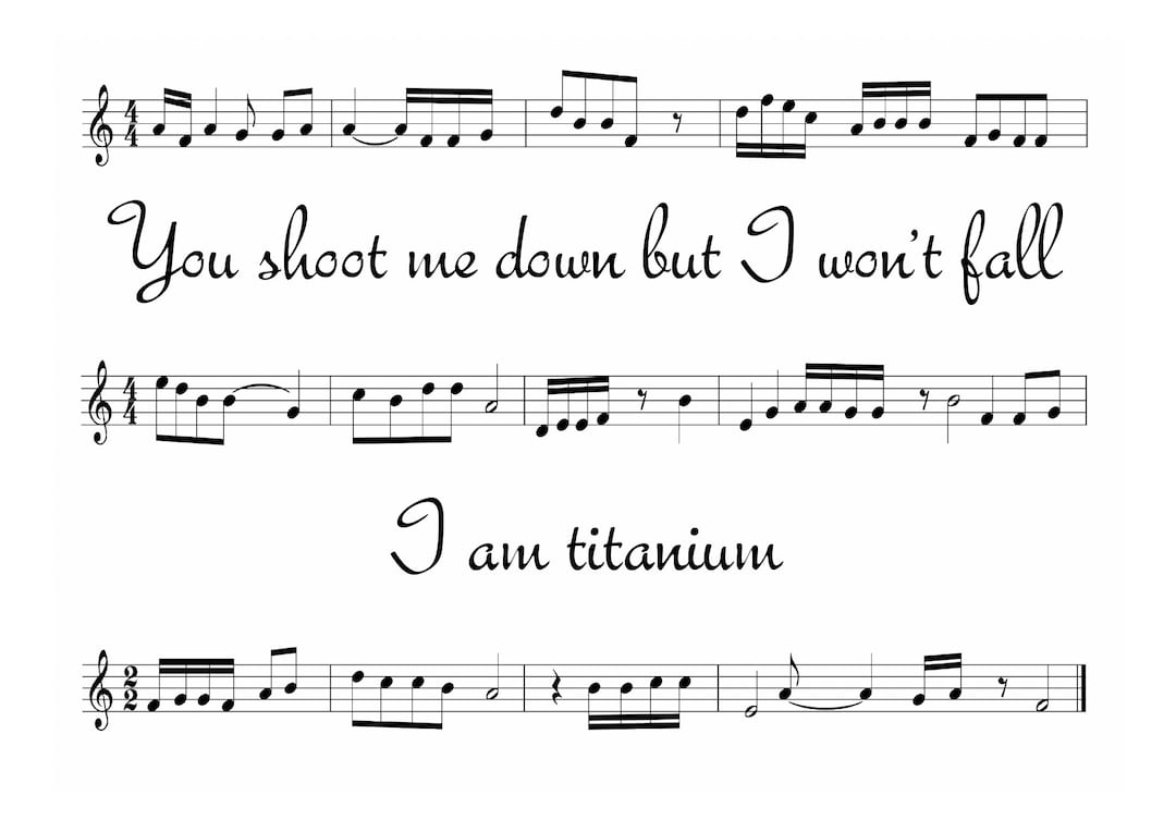David Guetta - Titanium - Song Sheet Poster - A4 Größe - Etsy Österreich