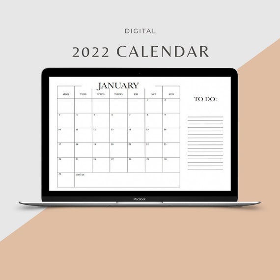 Art & Collectibles Ultimate Digital Calendar Printable Calendar 2022 ...
