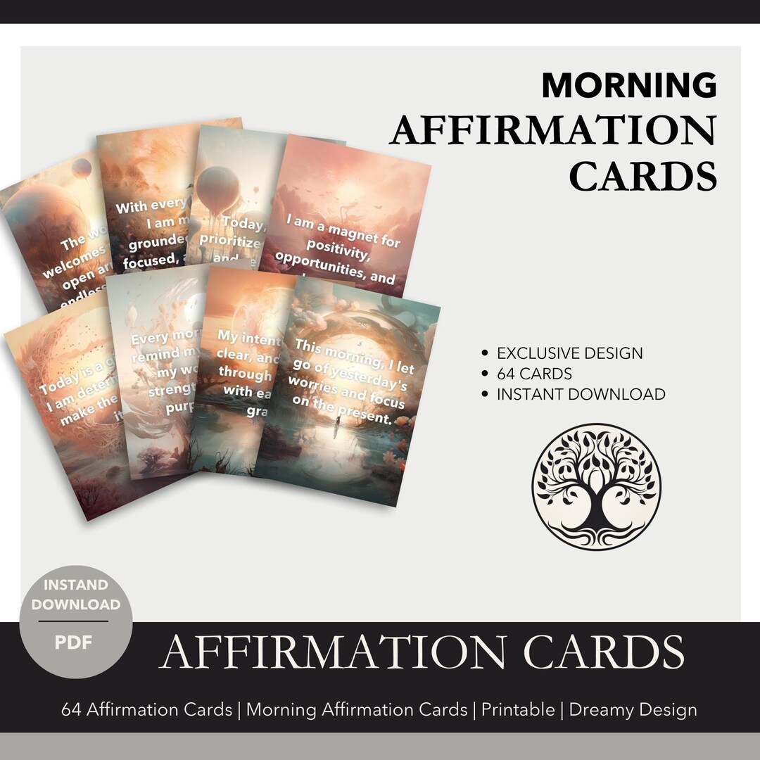 Positive Morning Affirmation Cards. Empowerment Cards for Daily ...