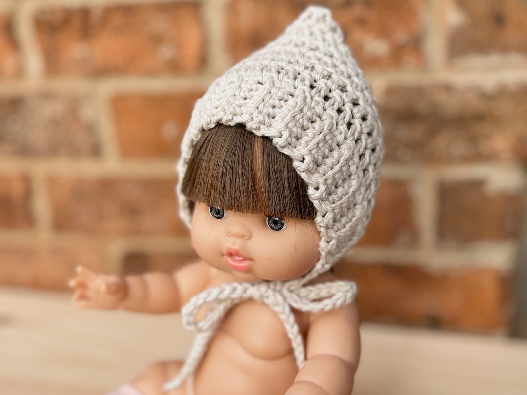 Bonnet for Doll, Crochet Hat to Fit Minikane, Miniland, Mia, Mio ...