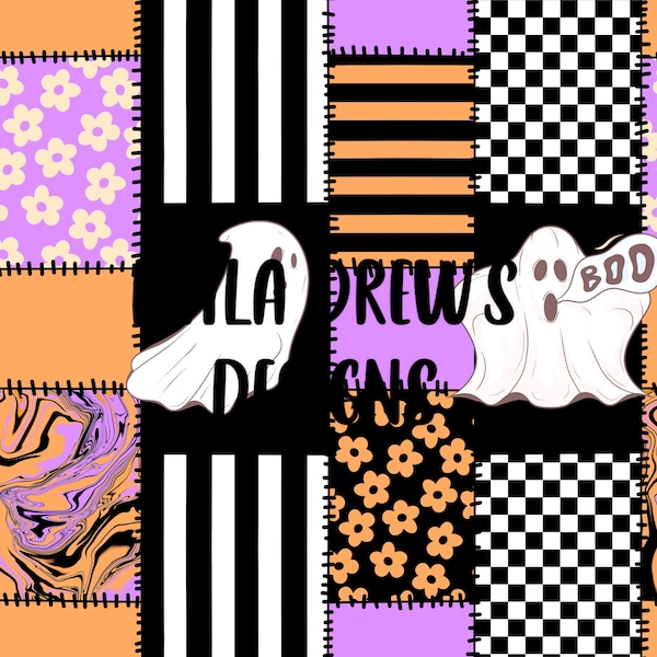 Halloween Patchwork Seamless - Etsy