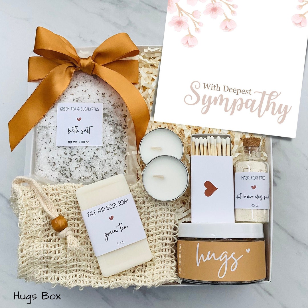 Caring Thoughts Are With You With Sympathy Gift Box Personalized Card ...