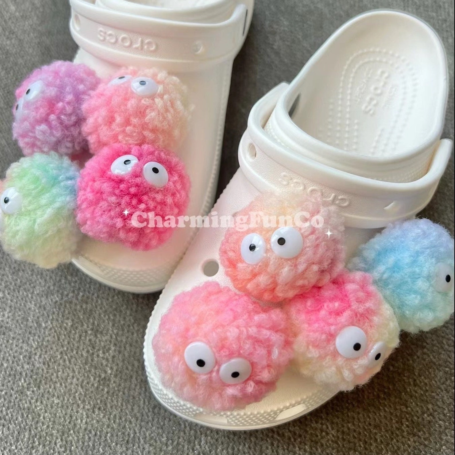 Fluffy Pom Poms Croc Charms Shoe Accessories-cute Girly Shoe - Etsy