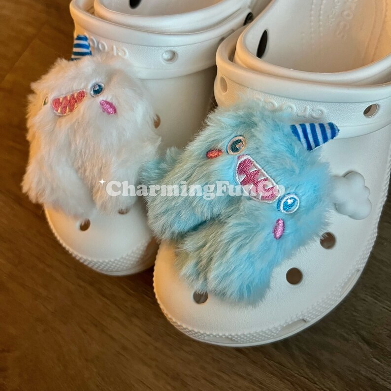 SET Fluffy Baby Monster Croc Charms Shoe Accessories-cute Girly Shoe ...