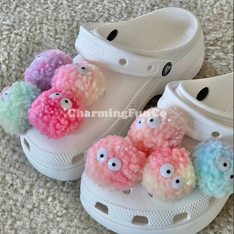 Fluffy Pom Poms Croc Charms Shoe Accessories-cute Girly Shoe - Etsy