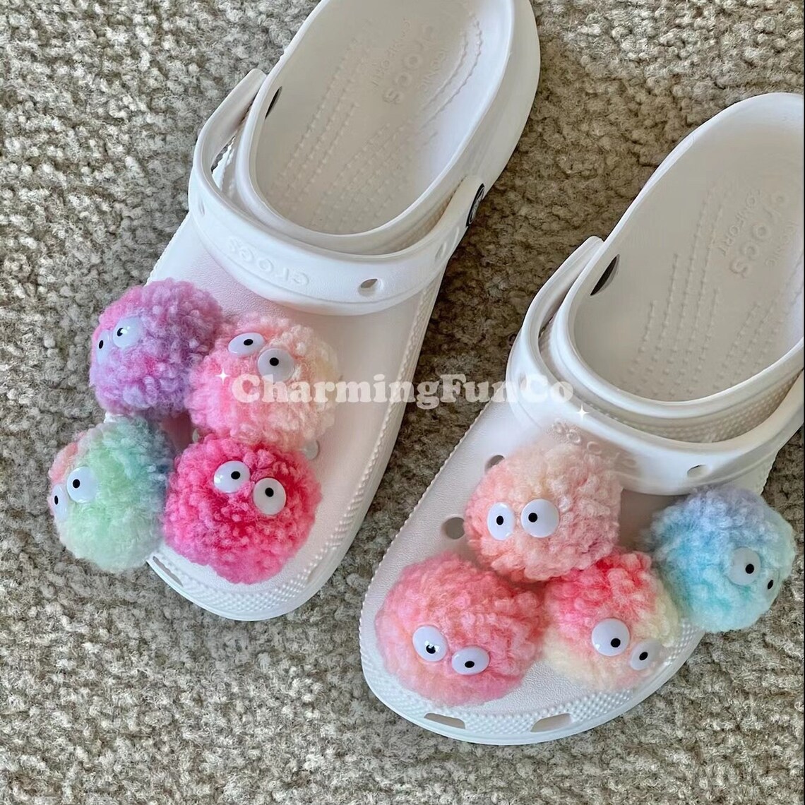 Fluffy Pom Poms Croc Charms Shoe Accessories-cute Girly Shoe - Etsy