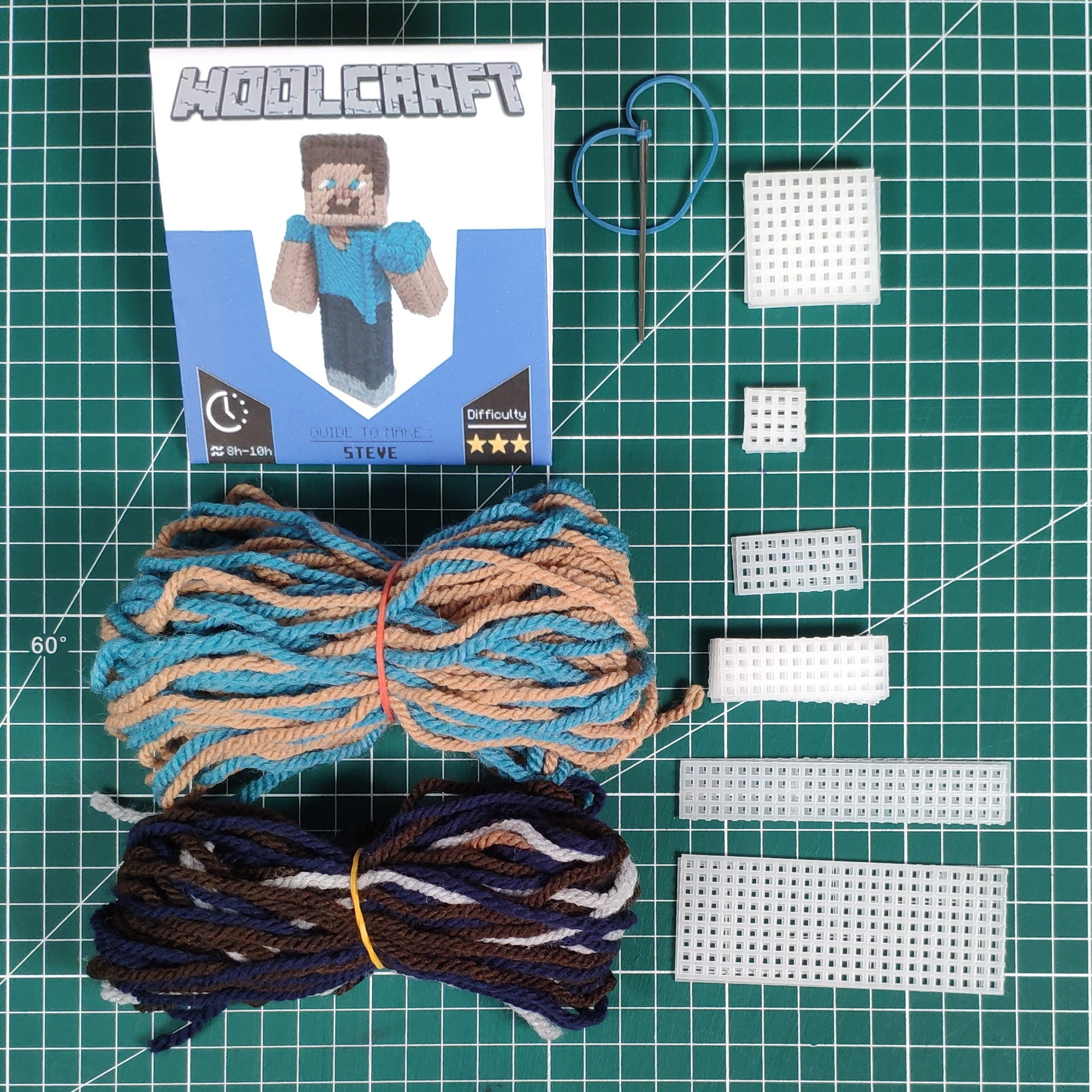 Minecraft Steve Plastic Canvas Pattern, Download Pdf, Gamer Desk Decor - Etsy