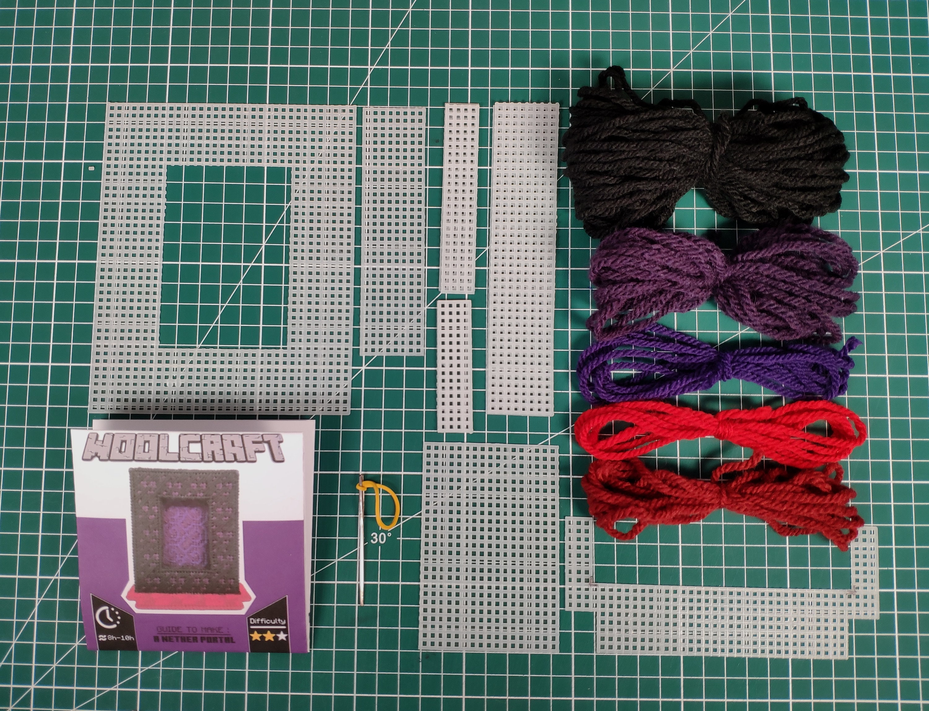 Minecraft Nether Portal Plastic Canvas Pattern, Download Pdf, Gamer ...