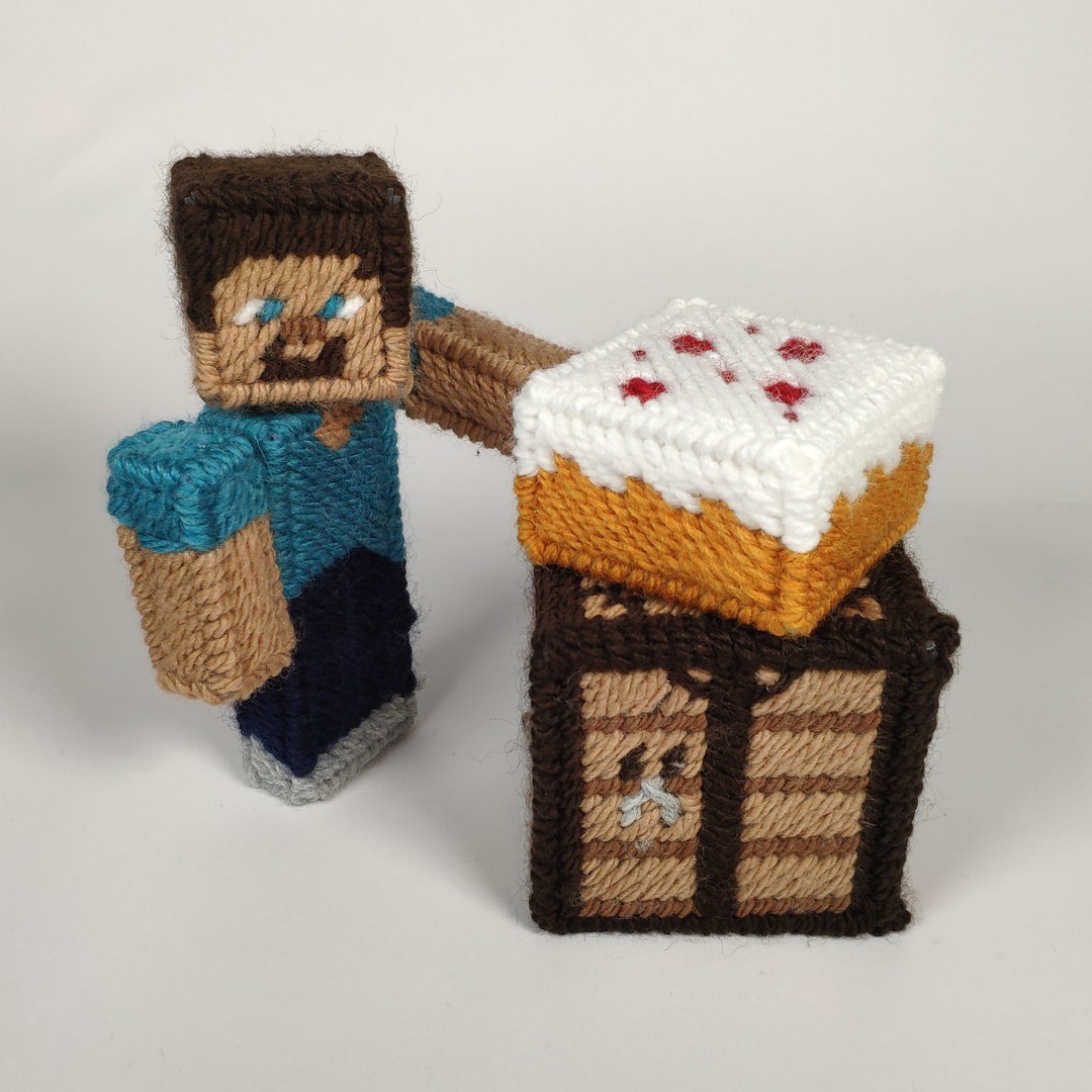 Minecraft Cake Plastic Canvas Pattern, Download Pdf, Gamer Desk Decor ...