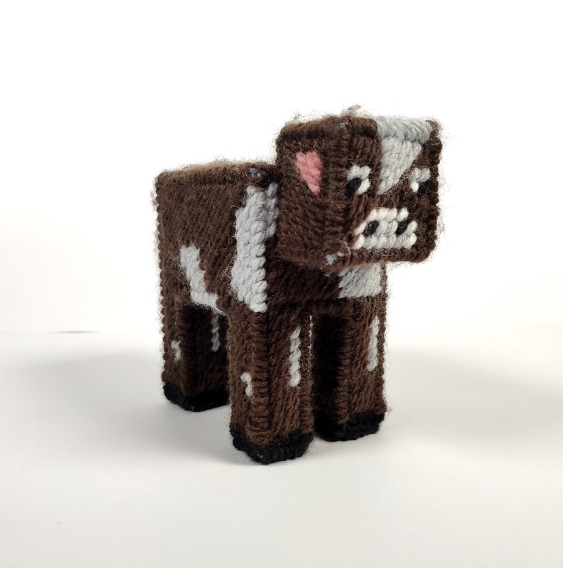Minecraft Cow Plastic Canvas Pattern, Download Pdf, Gamer Desk Decor - Etsy