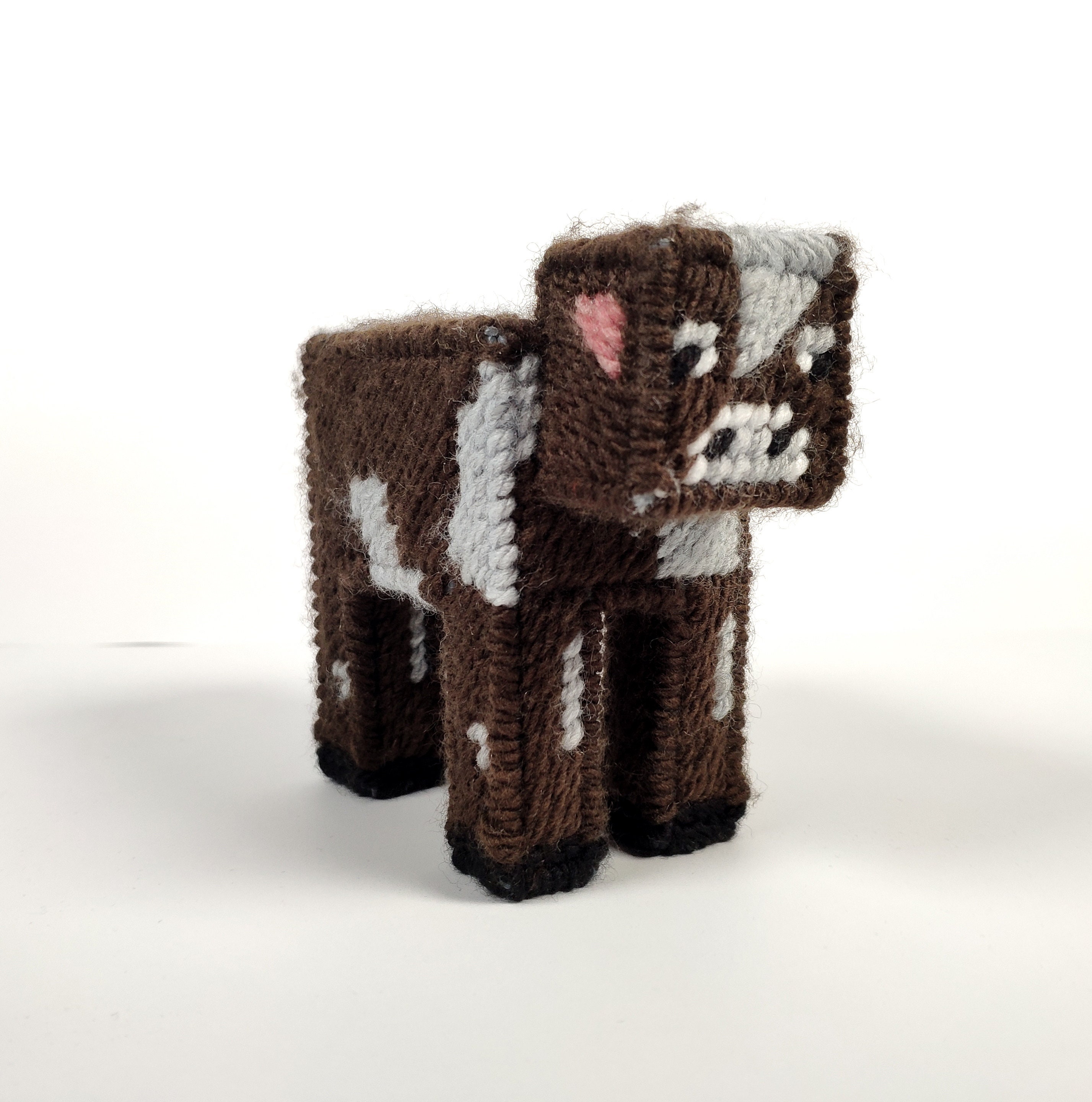 Minecraft Cow Plastic Canvas Pattern, Download Pdf, Gamer Desk Decor - Etsy