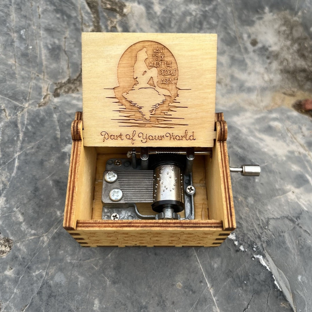 La Sirenita parte de tu mundo caja de música de madera regalo - Etsy España