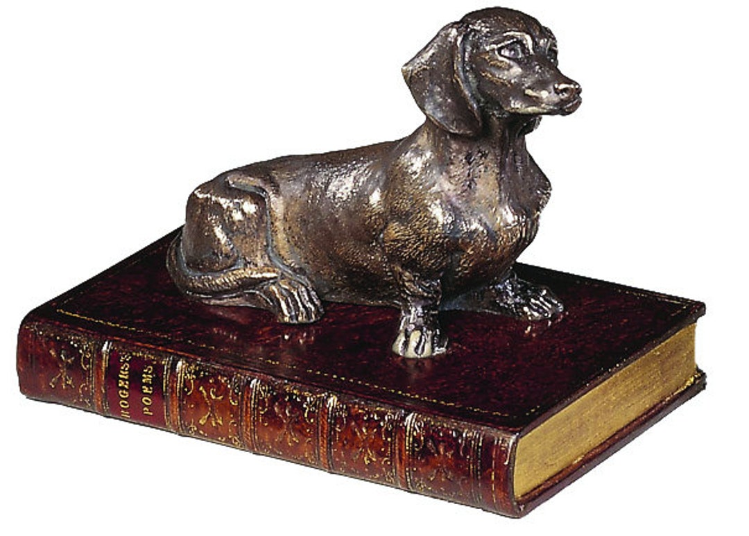 Dachshund on Book Paperweight - Etsy