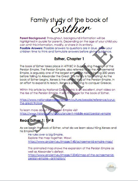 The Book of Esther for Tweens and Teens | Family Bible Study |youth ...