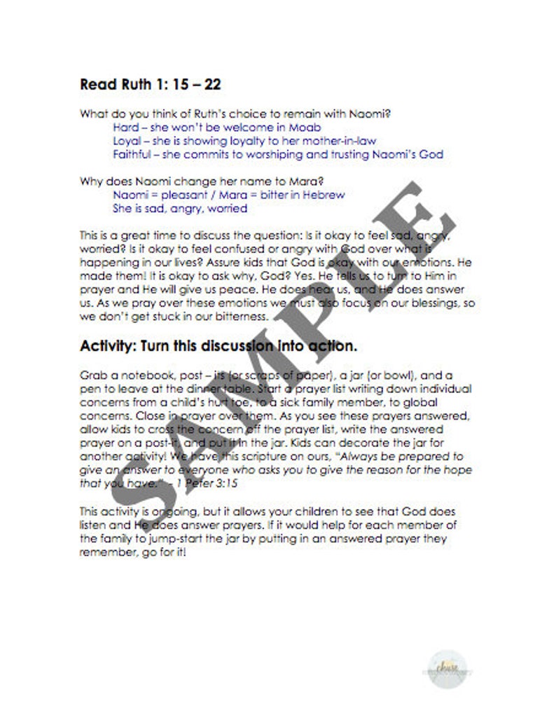 The Book of Ruth for Tweens and Teens | Family Bible Study |youth Group ...