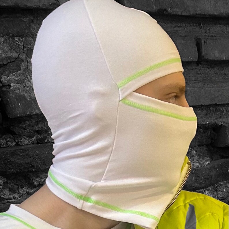 Balaclava Double Layer With White & Neon Colors - Stylish Winter Face ...