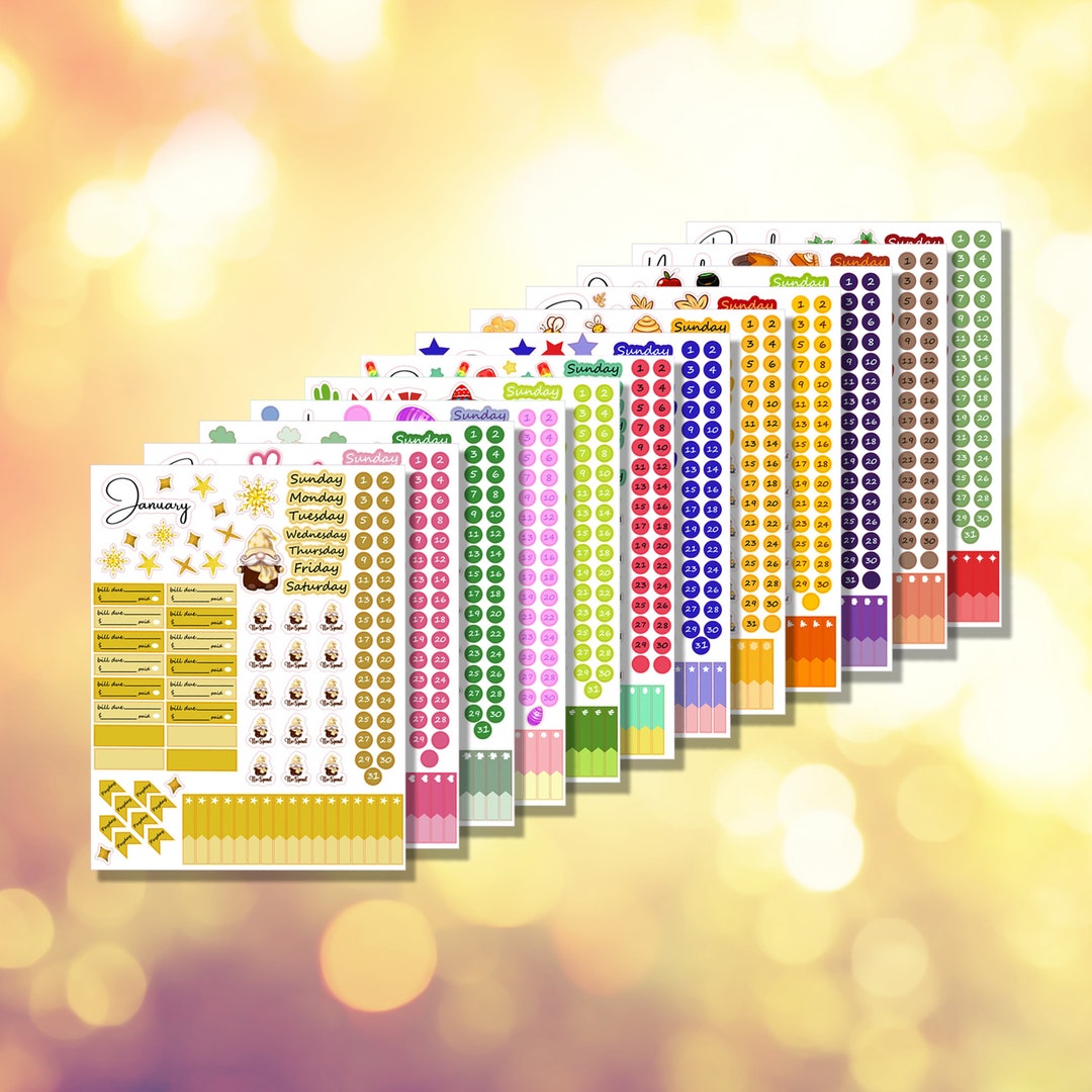 12 Months of Gnomes Monthly Kits | Budgeting, Planner Sticker Sheet ...