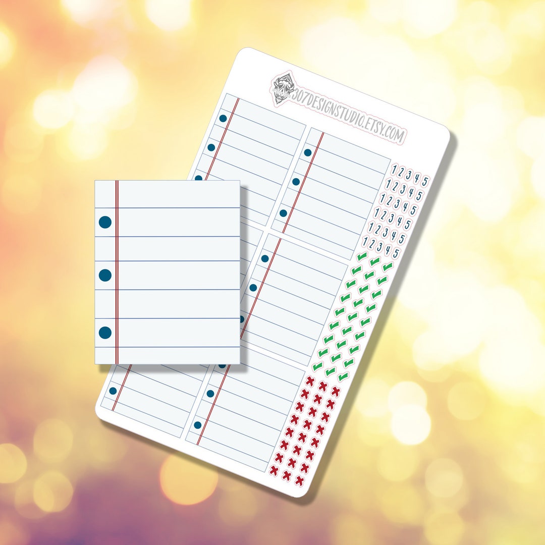 Notebook Paper Stickers | Fillable Full Box Sticker | Planner Sticker ...