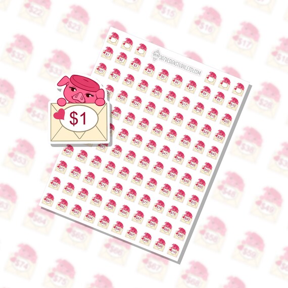 Georgette 100 Envelope Savings Sticker Sheet Budgeting - Etsy