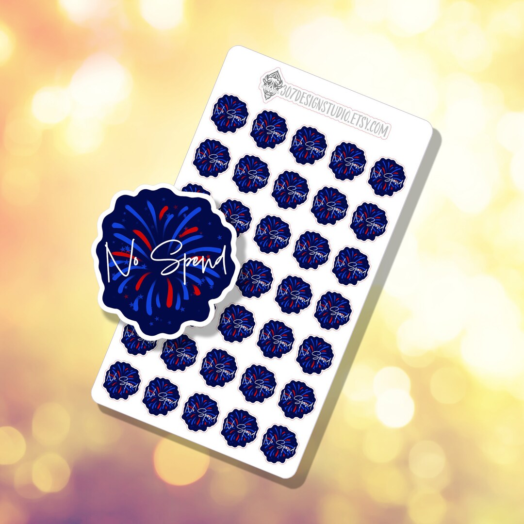 Firework No Spend Sticker Sheet | No Spend Challenge | Budgeting ...