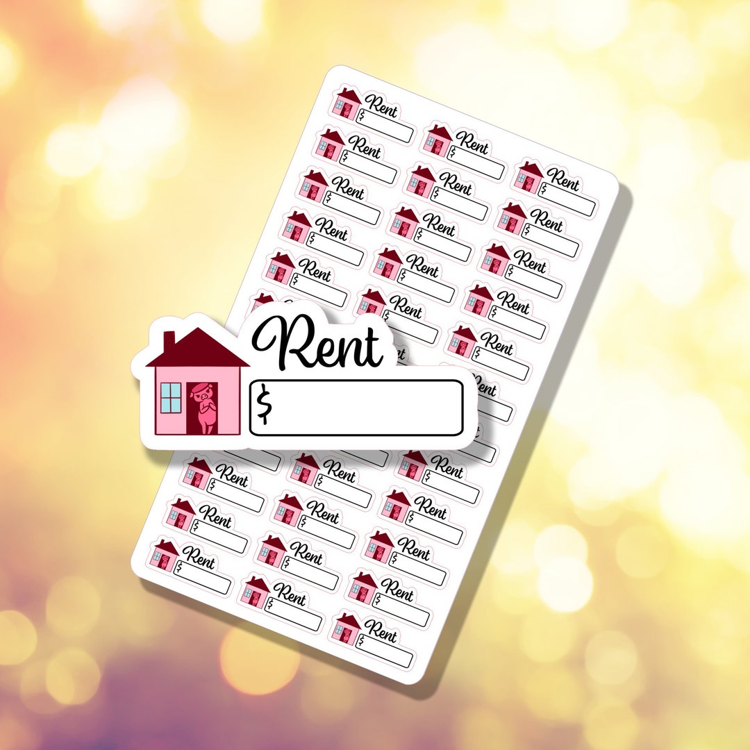 Rent Payment Due Fillable Sticker | Budgeting | Planner Sticker Sheet ...